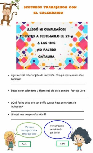 Estudio del calendario y ejemplos. Ficha interactiva | TopWorksheets