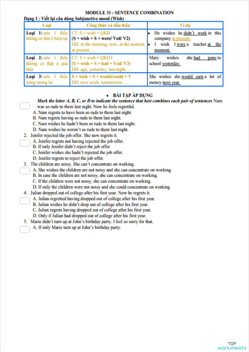 UNIT 4 - REINFORCEMENT GRAMMAR. Interactive worksheet | TopWorksheets