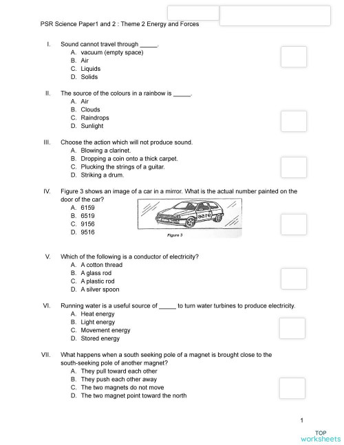 THEME 2 ENERGY AND FORCES. Interactive worksheet | TopWorksheets