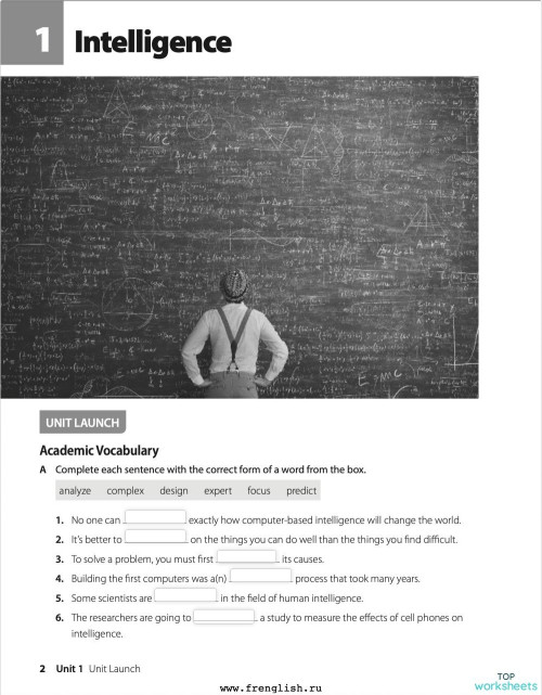 Lift Unit 1 - Academic Vocabulary. Interactive worksheet | TopWorksheets