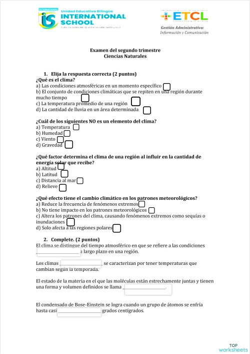 Materia y energía: fichas interactivas y ejercicios online | TopWorksheets