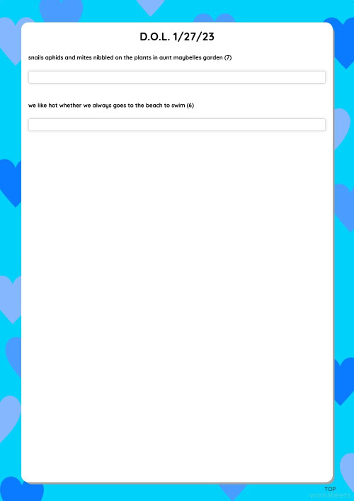 D.O.L. 1/27/23. Interactive worksheet | TopWorksheets