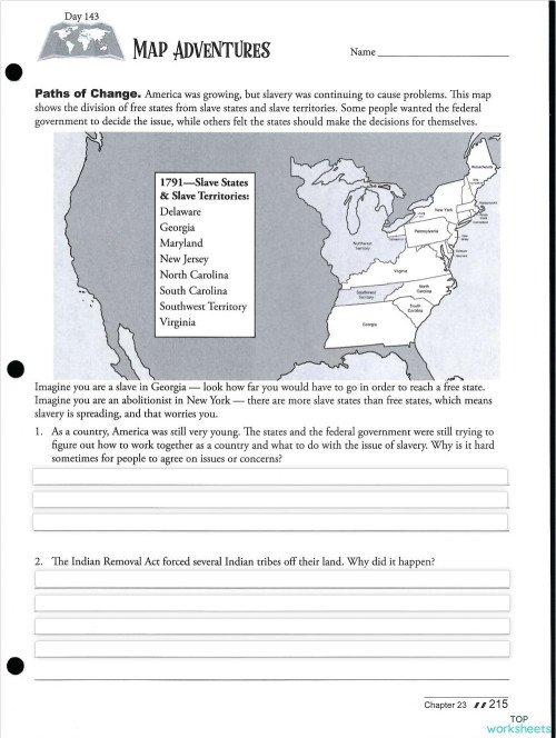 Chapter 23: Pg 215-216 Map Adventures. Interactive worksheet ...