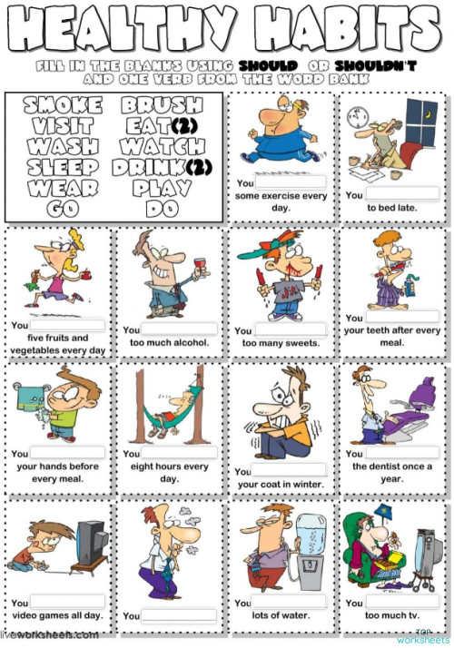 Should or shouldn't. Interactive worksheet | TopWorksheets