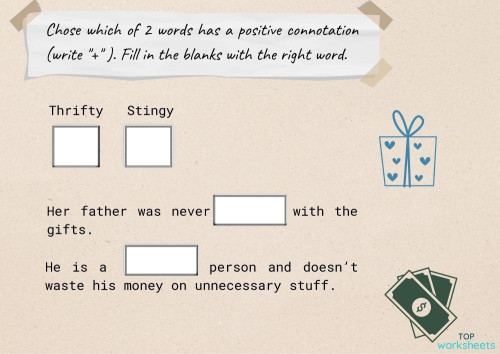 Connotations. Interactive worksheet | TopWorksheets