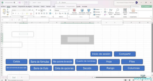 Ambiente de trabajo de Excel. Ficha interactiva | TopWorksheets