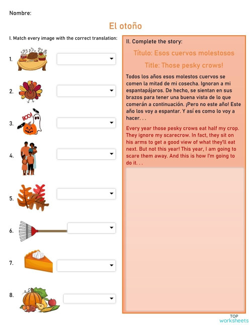 El otono worksheet 02. Ficha interactiva | TopWorksheets