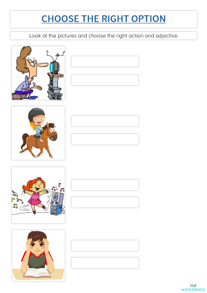Choose the right option. Interactive worksheet | TopWorksheets