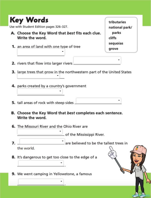 Keywords Unit 6, lesson2 5th grade. Interactive worksheet | TopWorksheets