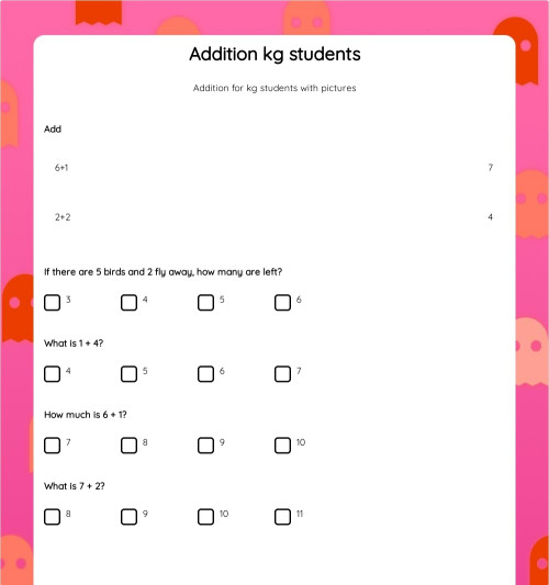 Addition kg students. Interactive worksheet | TopWorksheets