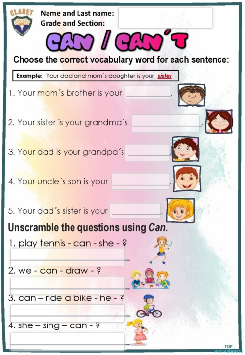 3rd.grade. Grammar 5. Eval Act.. Interactive worksheet | TopWorksheets