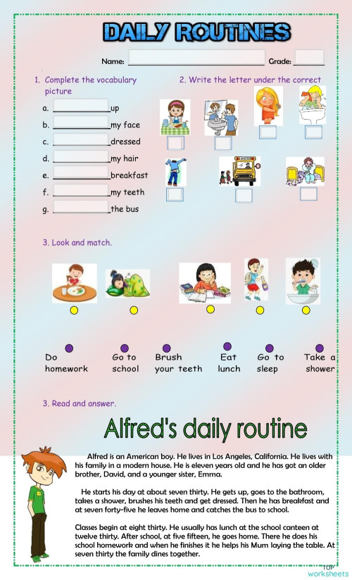 Daily RoutinesFinal Test. Interactive worksheet | TopWorksheets