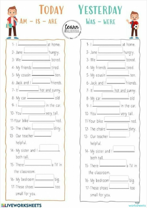 Today and yesterday by Neo Cursos. Interactive worksheet | TopWorksheets