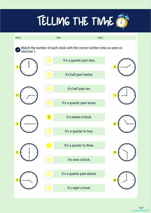 Time: interactive worksheets and online exercises | TopWorksheets