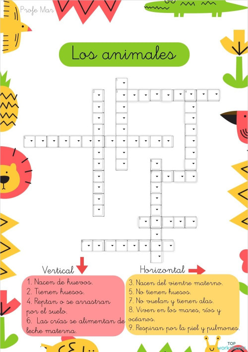 Los animales 2º EP. Ficha interactiva | TopWorksheets