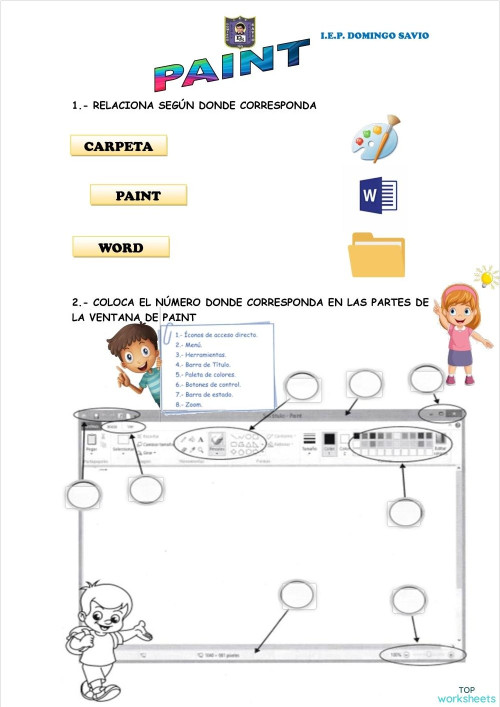 PRUEBA PAINT. Ficha interactiva | TopWorksheets