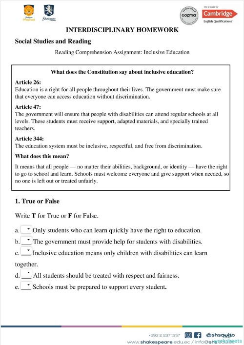 5th Grade. Interdisciplinary homework. Interactive worksheet ...