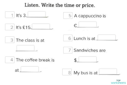 learn to listen to numbers. Interactive worksheet | TopWorksheets