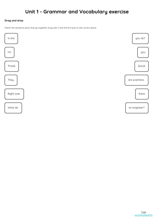 Unit 1 - Grammar and Vocabulary exercise. Interactive worksheet ...