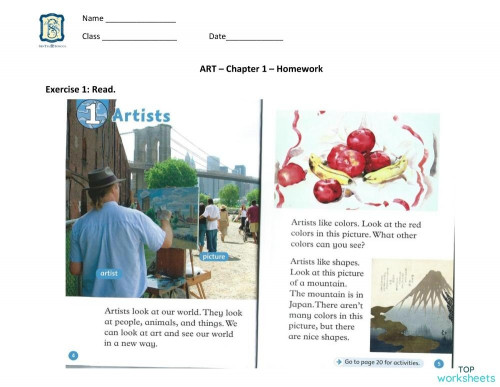 ART_CHAPTER 1_MARCH 25. Interactive worksheet | TopWorksheets