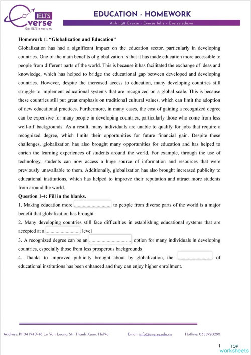 Ground Hw Reading 3. Interactive worksheet | TopWorksheets