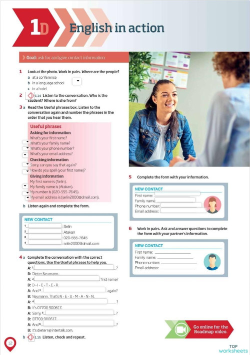 Ask and give personal information - Listening. Interactive worksheet ...