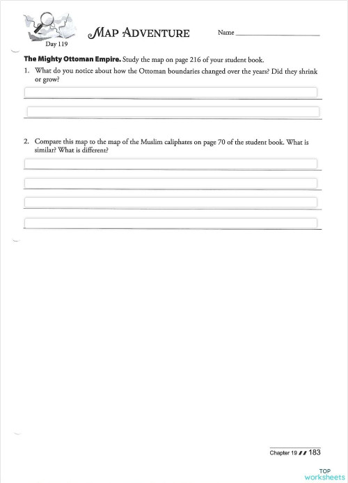 Chapter 19: Pg 183-184 Map Adventures. Interactive worksheet ...