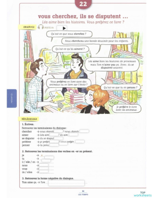 présent verbes ER. Fiche interactive | TopWorksheets