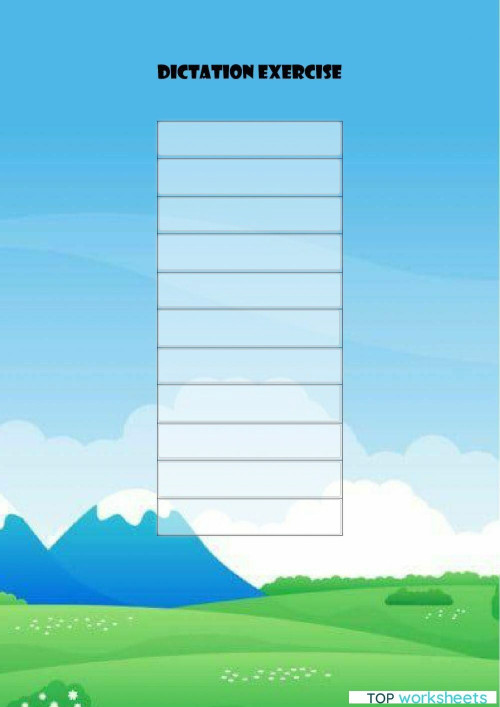 Dictation Exercise - Free Subject. Interactive worksheet | TopWorksheets