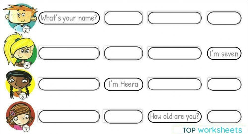 Name and age. Interactive worksheet | TopWorksheets