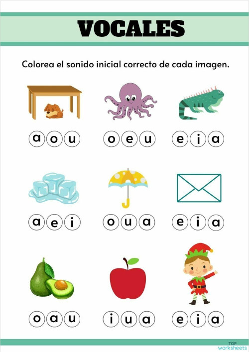 Hoja De Trabajo De Las Vocales Hojas De Trabajo Hojas De Trabajo De