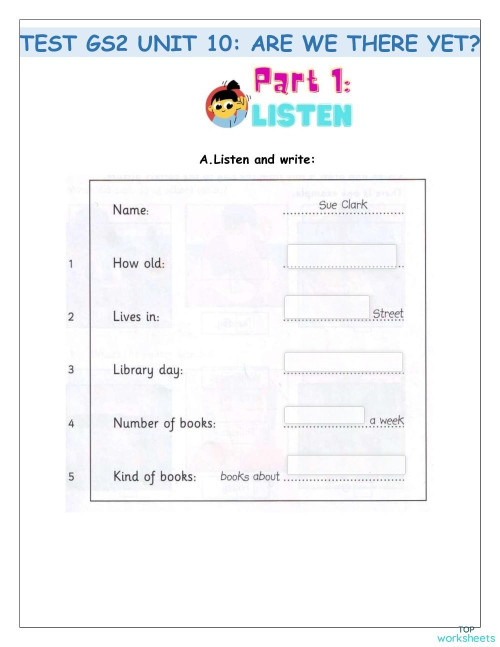 GS2_UNIT 10_TEST. Interactive worksheet | TopWorksheets