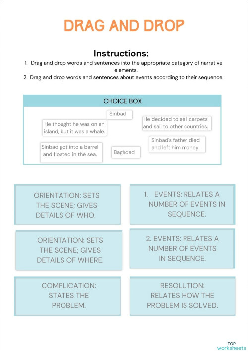 Drag and Drop. Interactive worksheet | TopWorksheets