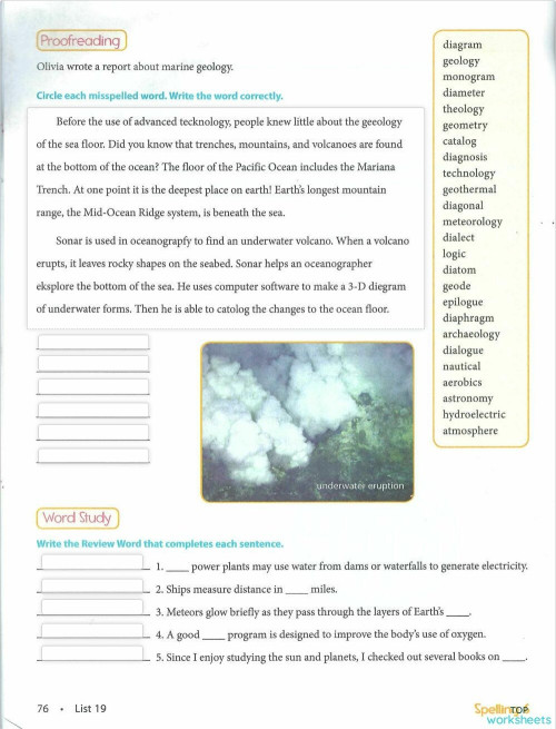 List 19: Proofreading Pg 76. Interactive worksheet | TopWorksheets