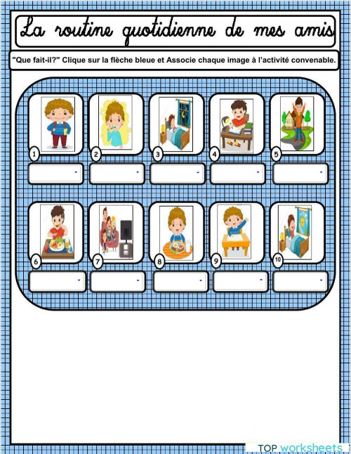 La routine de mes amis. Fiche interactive | TopWorksheets