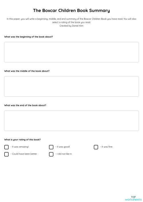 Boxcar Children Worksheets The Boxcar Children