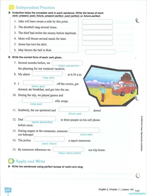 Lesson 106: More Irregular Verbs Pg 208. Interactive worksheet ...