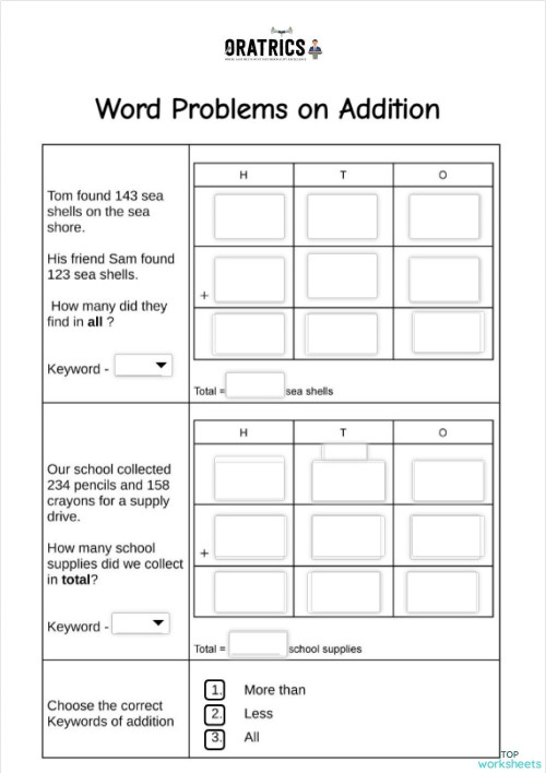 Math: interactive worksheets and online exercises | TopWorksheets
