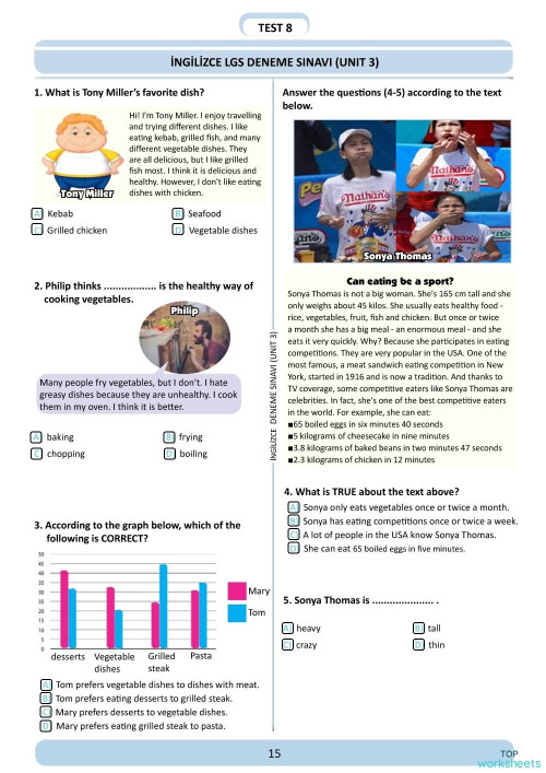 8th Grade Unit 3 | Test 2. Interactive worksheet | TopWorksheets