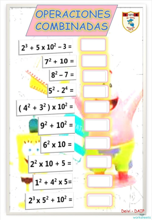 Operaciones Combinadas. Ficha interactiva | TopWorksheets