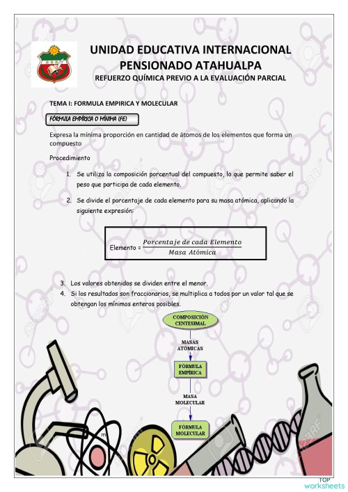 Quimica Primeros Bgu Ficha Interactiva Topworksheets