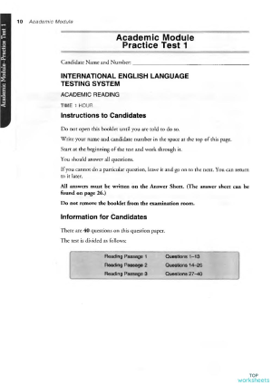 IELTS reading drill 1. Interactive worksheet | TopWorksheets