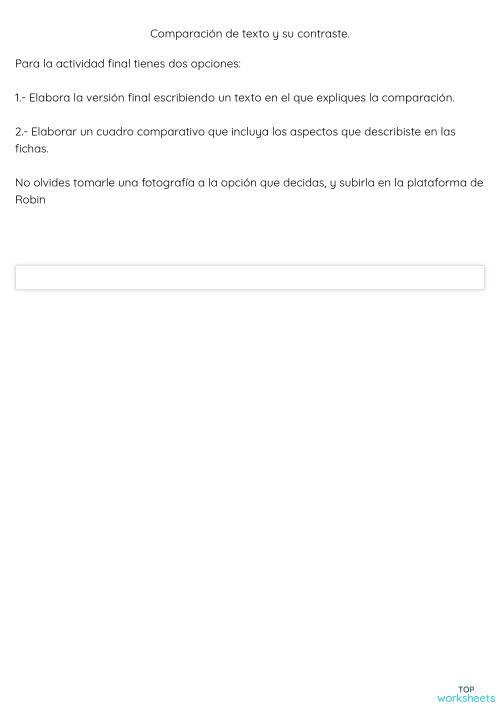 Comparación de texto y su contraste.. Ficha interactiva | TopWorksheets