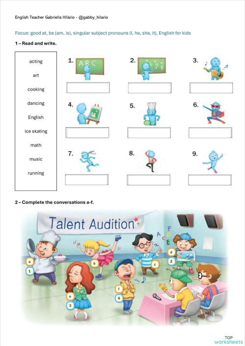 ES - Lesson 2 - Activity 1 - Good at. Interactive worksheet | TopWorksheets
