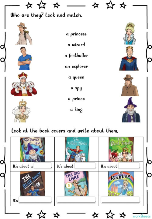 book characters 1. Interactive worksheet | TopWorksheets