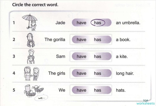 have - has. Interactive worksheet | TopWorksheets