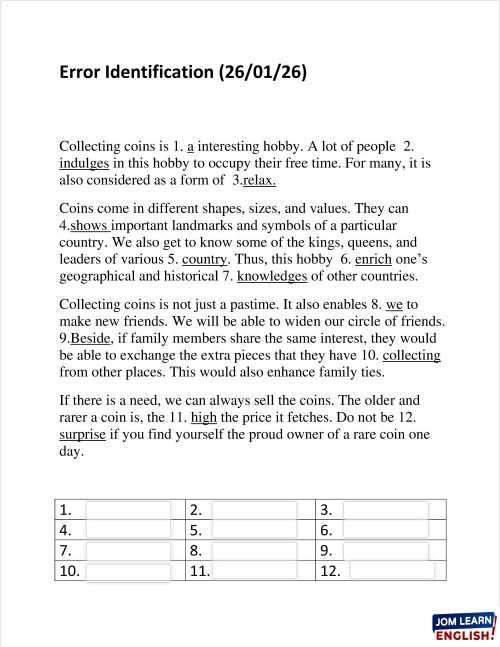 Error Correction: interactive worksheets and online exercises ...