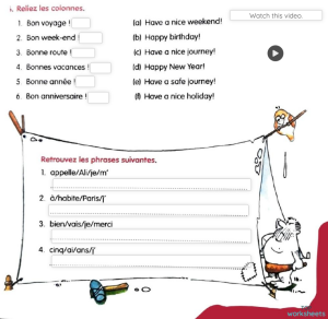 FRENCH WS-1. Fiche interactive | TopWorksheets