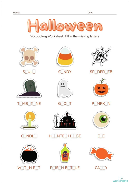 Halloween Vocabulary. Interactive worksheet | TopWorksheets
