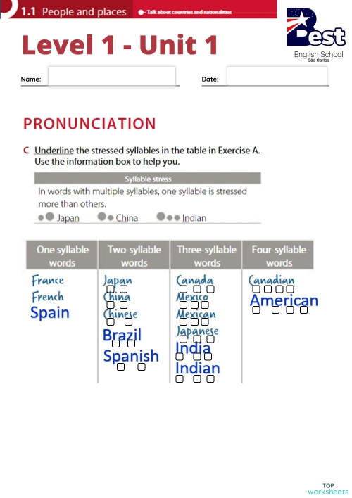 Level 1.1 - part 5. Interactive worksheet | TopWorksheets